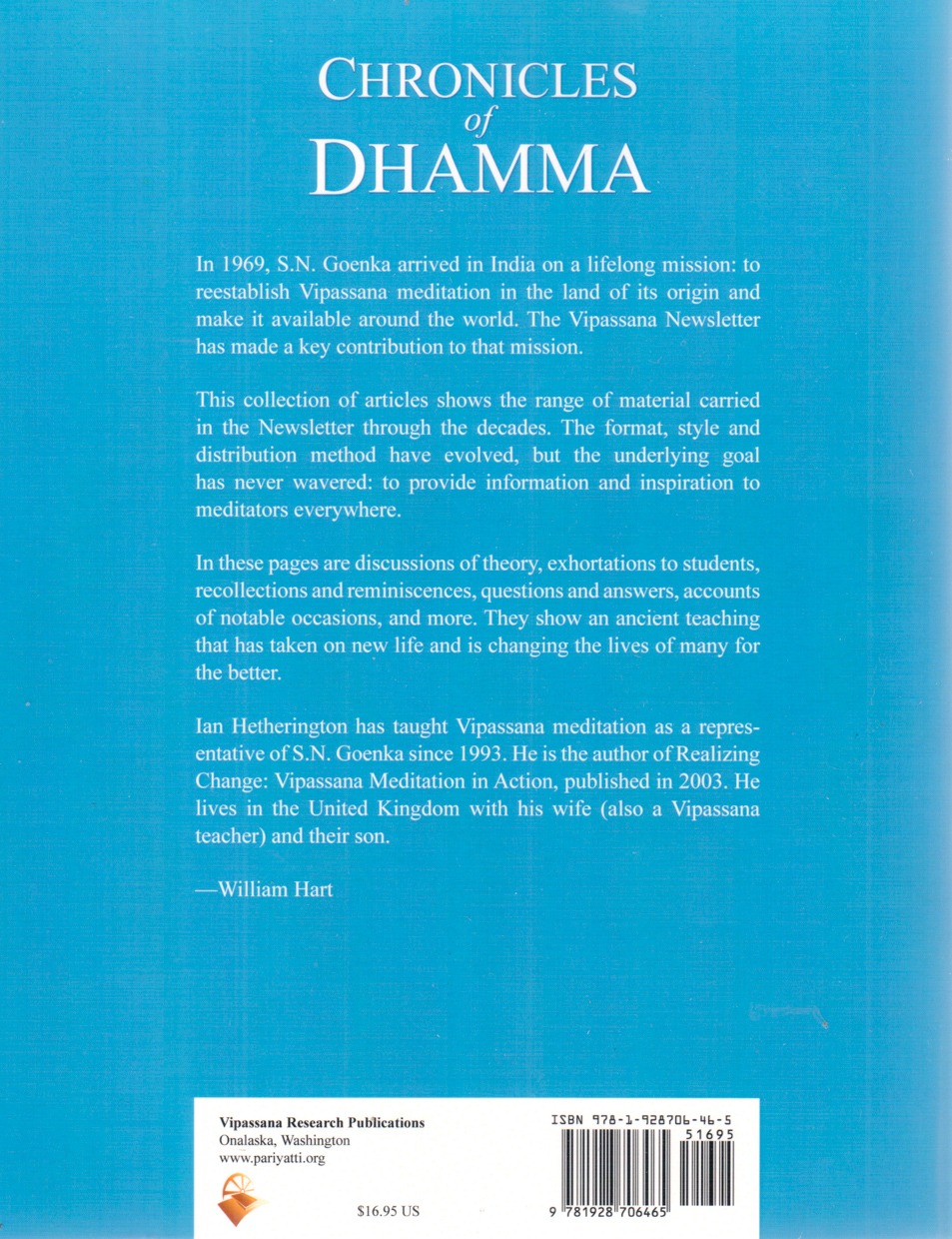 Chronicles of Dhamma – Vipassana Livres